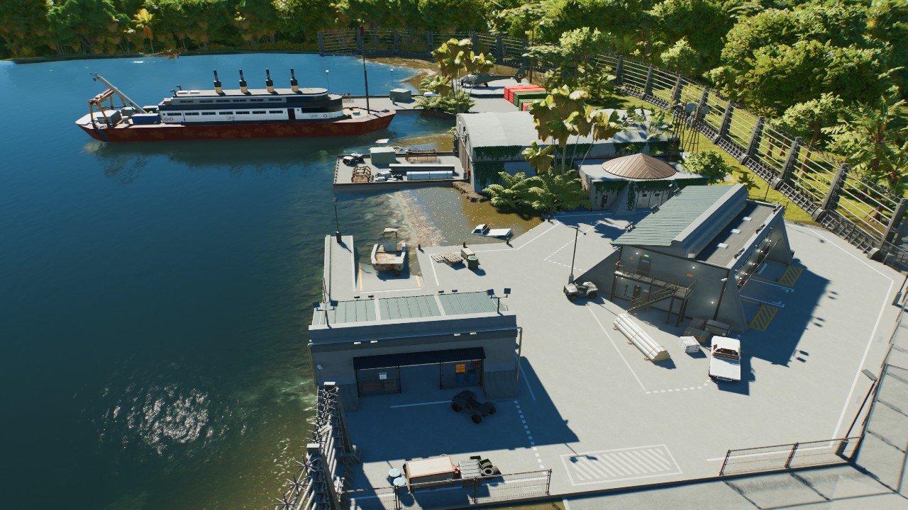 Docking area - Jurassic World Evolution 3 creation - Frontier Workshop