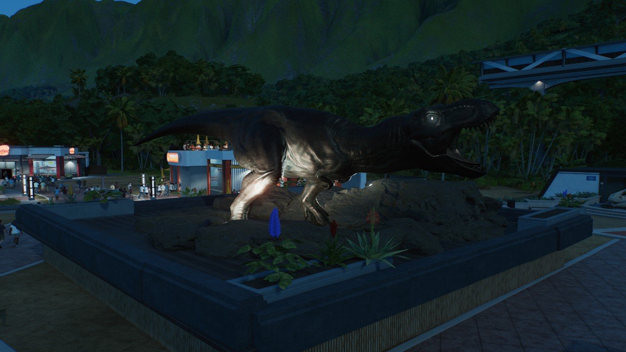 T rex statue with glowing eyes - Jurassic World Evolution 3 creation ...