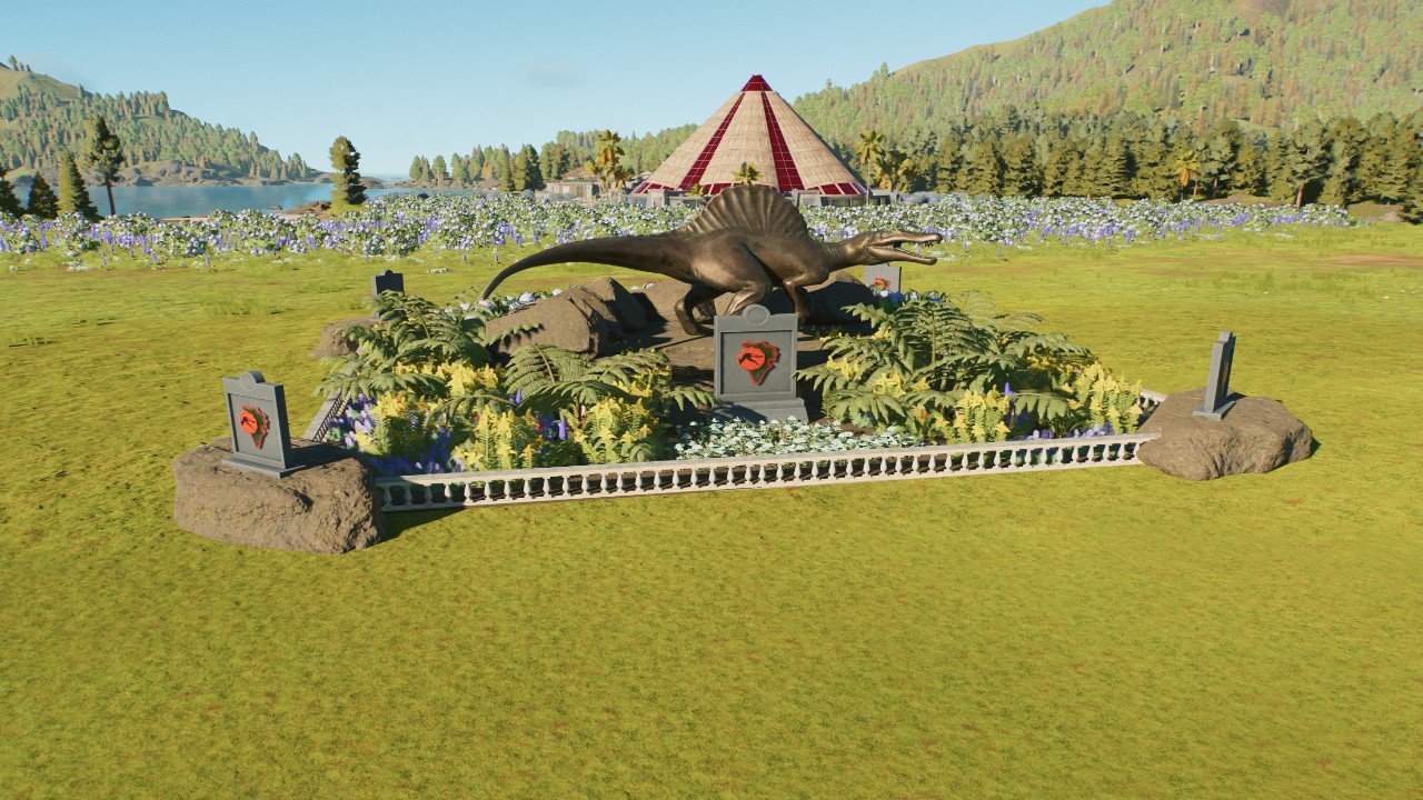 Spinosaurus Planter Statue Sign - Workshop - Jurassic World Evolution 3