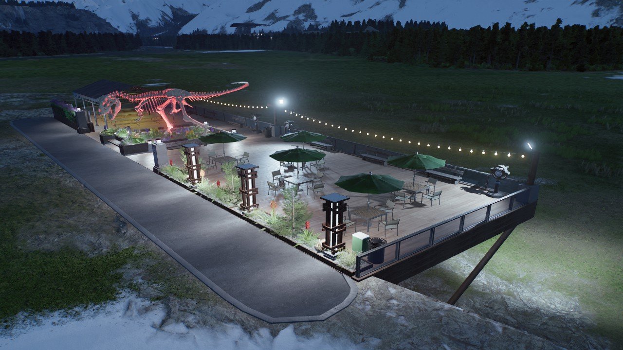 Guest cliff overhang relax area - Jurassic World Evolution 3 creation ...