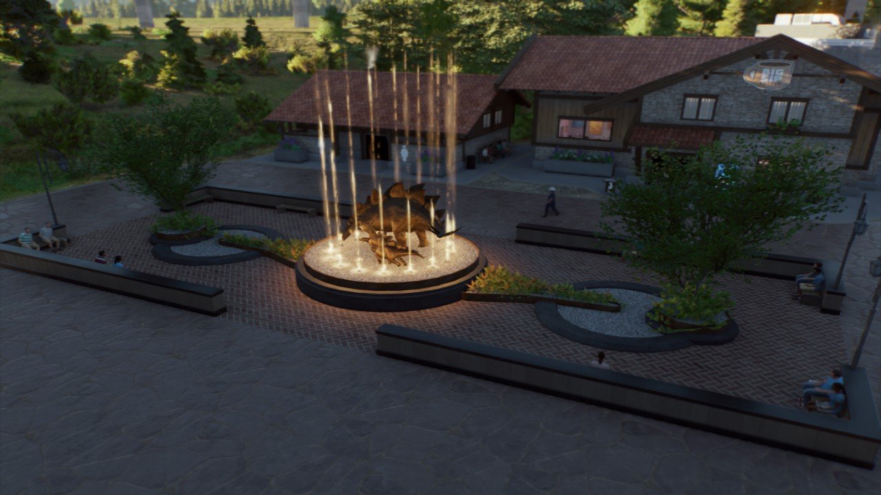 AC11 - SIMPLE CENTRAL PLAZA STATUE/FOUNTAIN - Workshop - Jurassic World ...