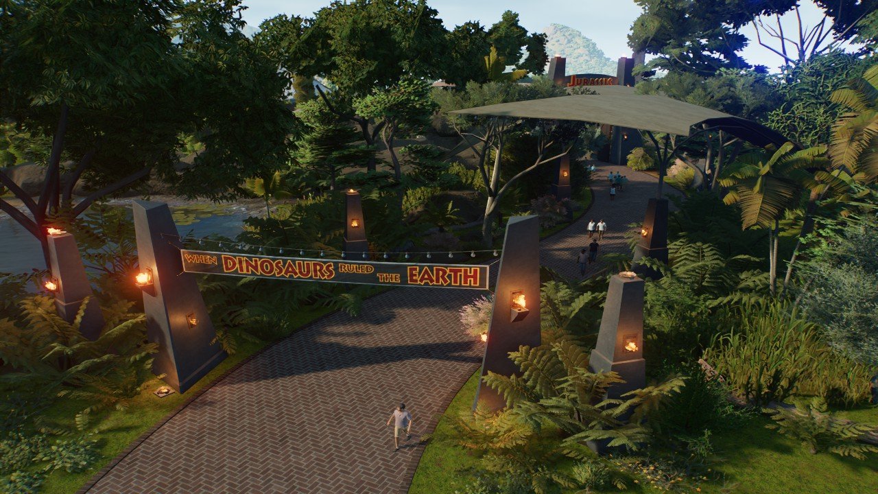 Shaded walkway - Jurassic World Evolution 3 creation - Frontier Workshop