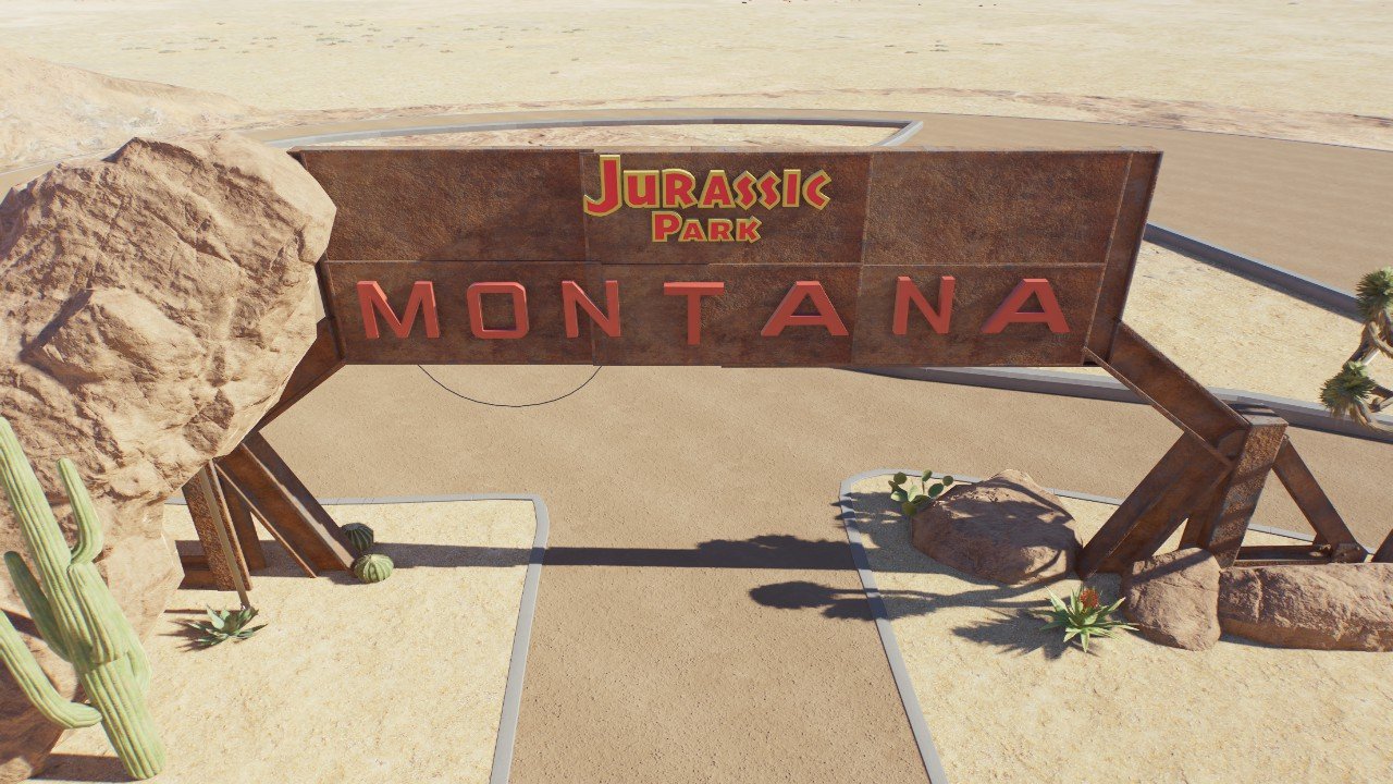 Jurrasic Park Montana Sign - Workshop - Jurassic World Evolution 3