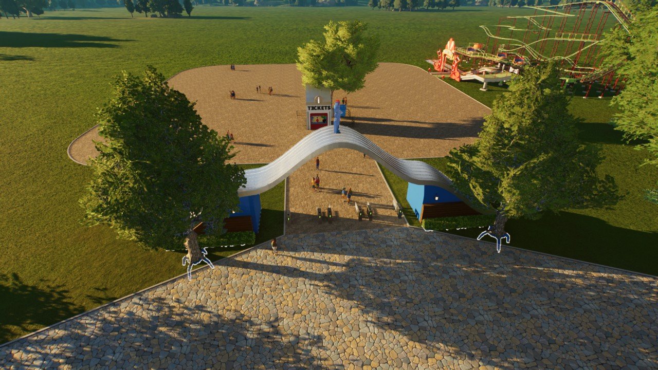 Six Flags Entrance - Planet Coaster 2 creation - Frontier Workshop