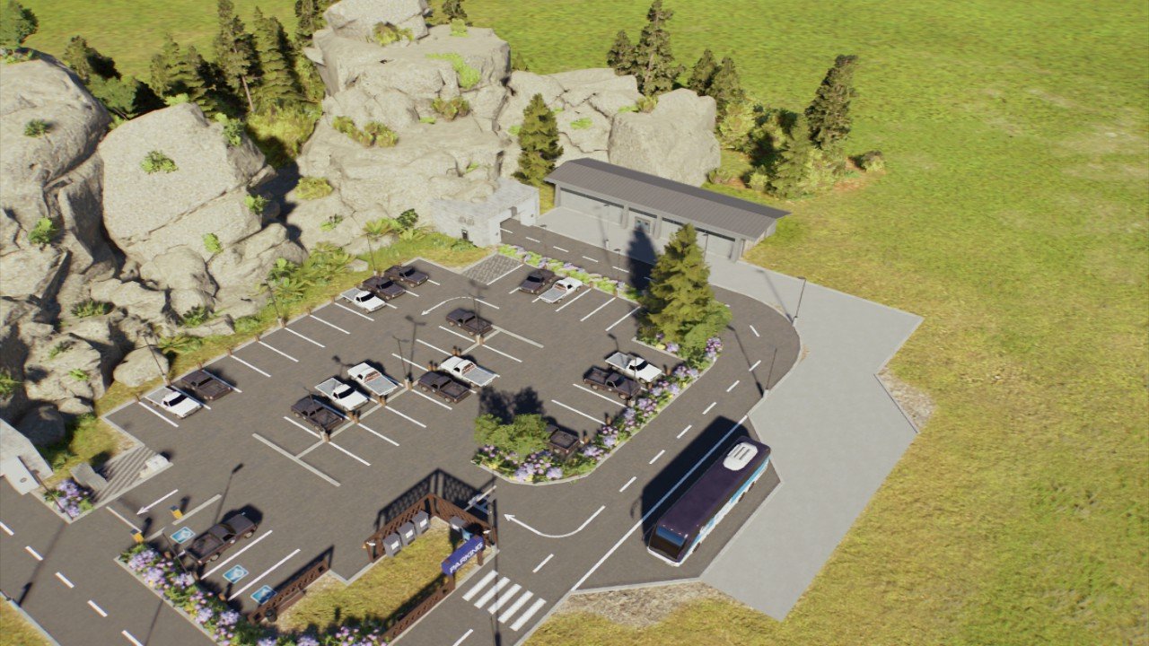 Evolution Circle's parking lot with arrival - Workshop - Jurassic World ...