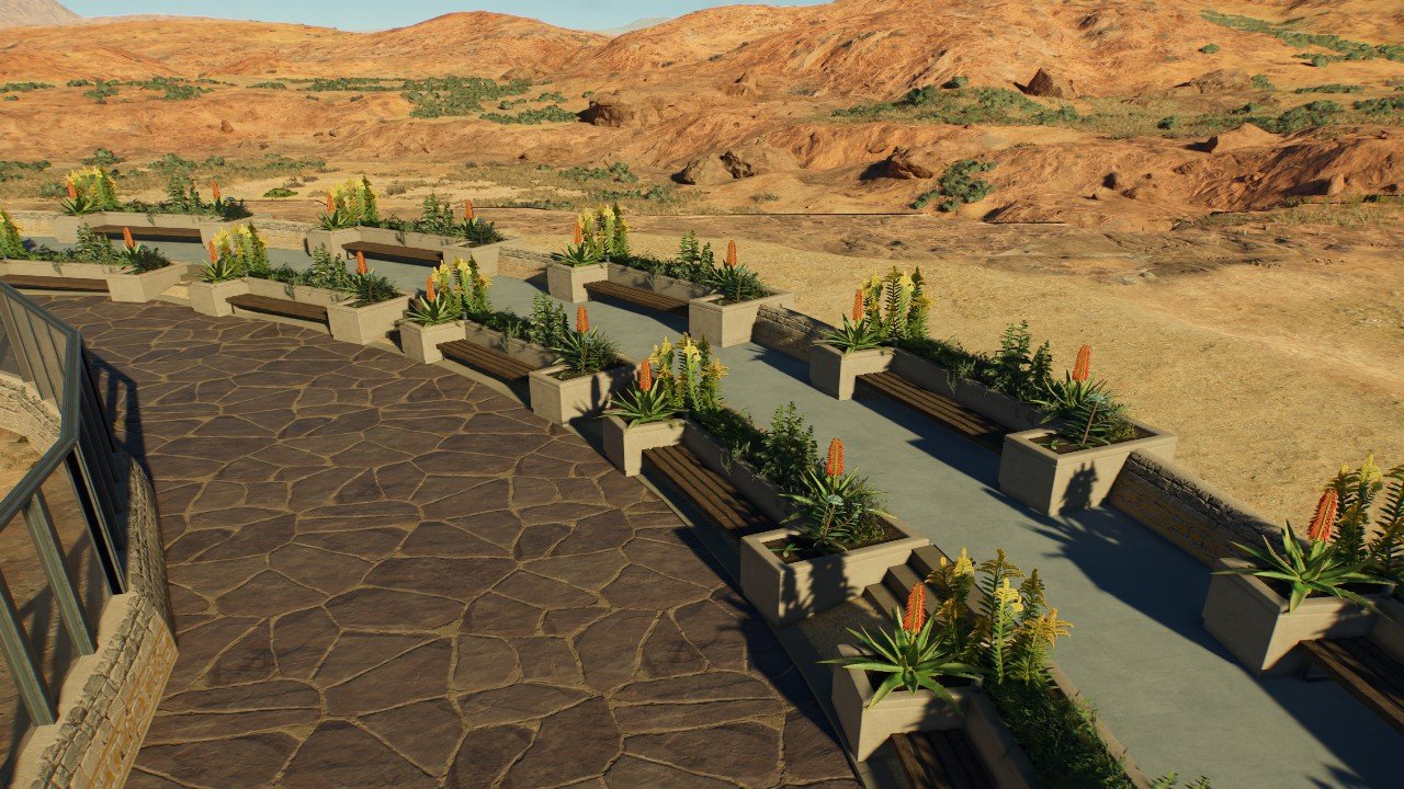 Double layered curved benches - Workshop - Jurassic World Evolution 3