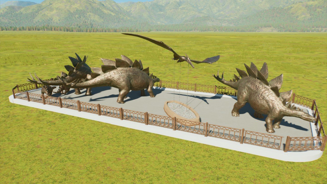 Stego and Pteranadon Statue - Workshop - Jurassic World Evolution 3