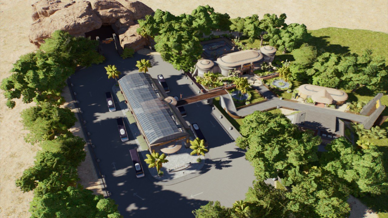 Bus Station Arrival Point - Workshop - Jurassic World Evolution 3