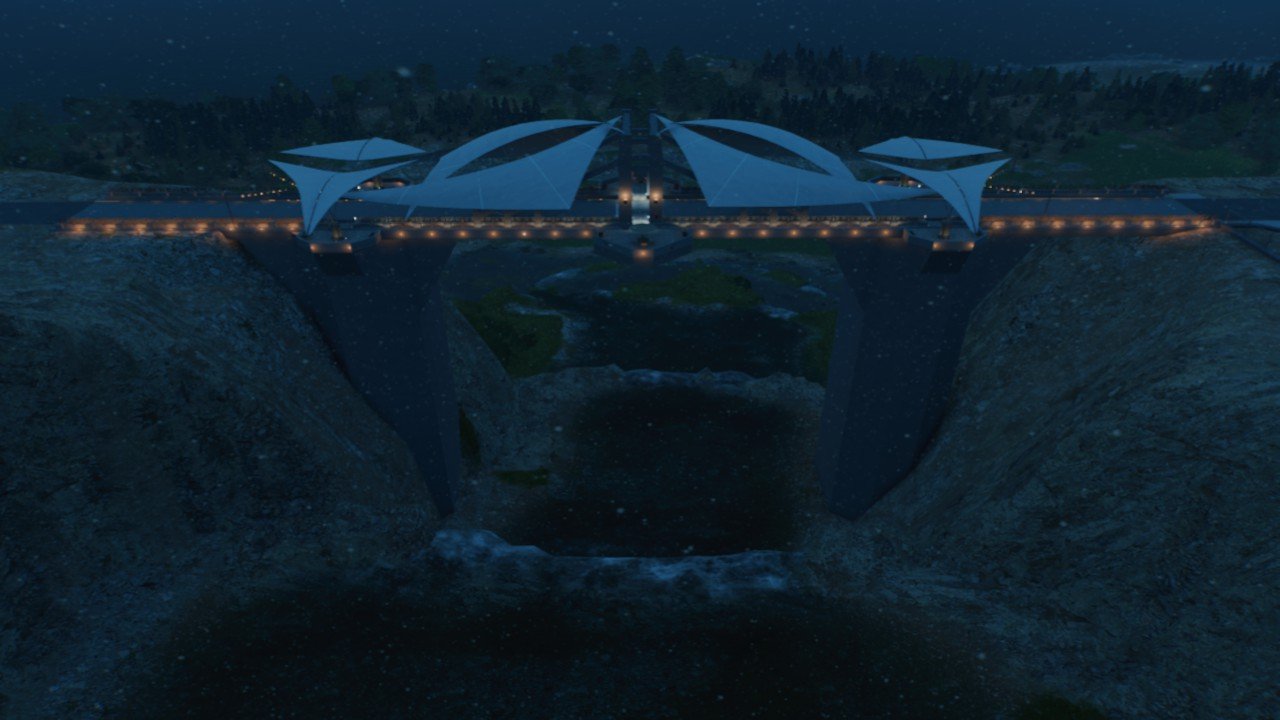 Sailfin Spinospan Bridge - Jurassic World Evolution 3 creation - Frontier Workshop