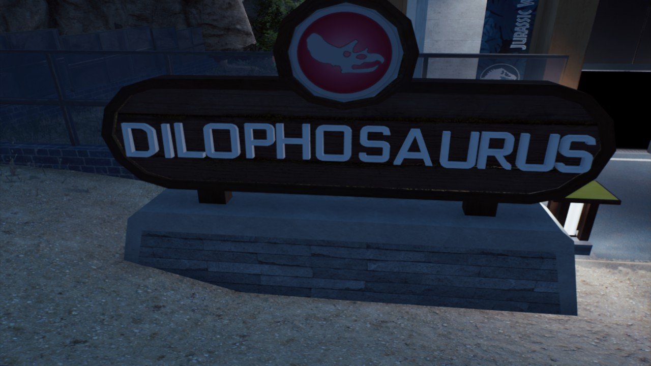 Dilophosaurus Sign - Workshop - Jurassic World Evolution 3