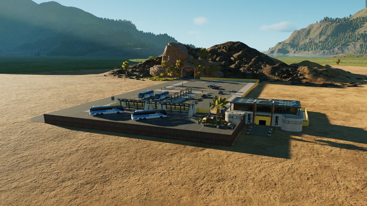 Arrival point with car park and tunnel - Workshop - Jurassic World ...