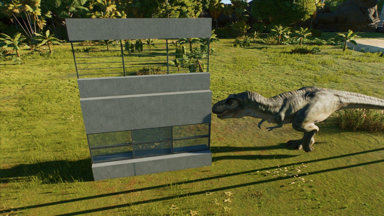 very high thin concrete enclosure wall with glass window - Workshop ...