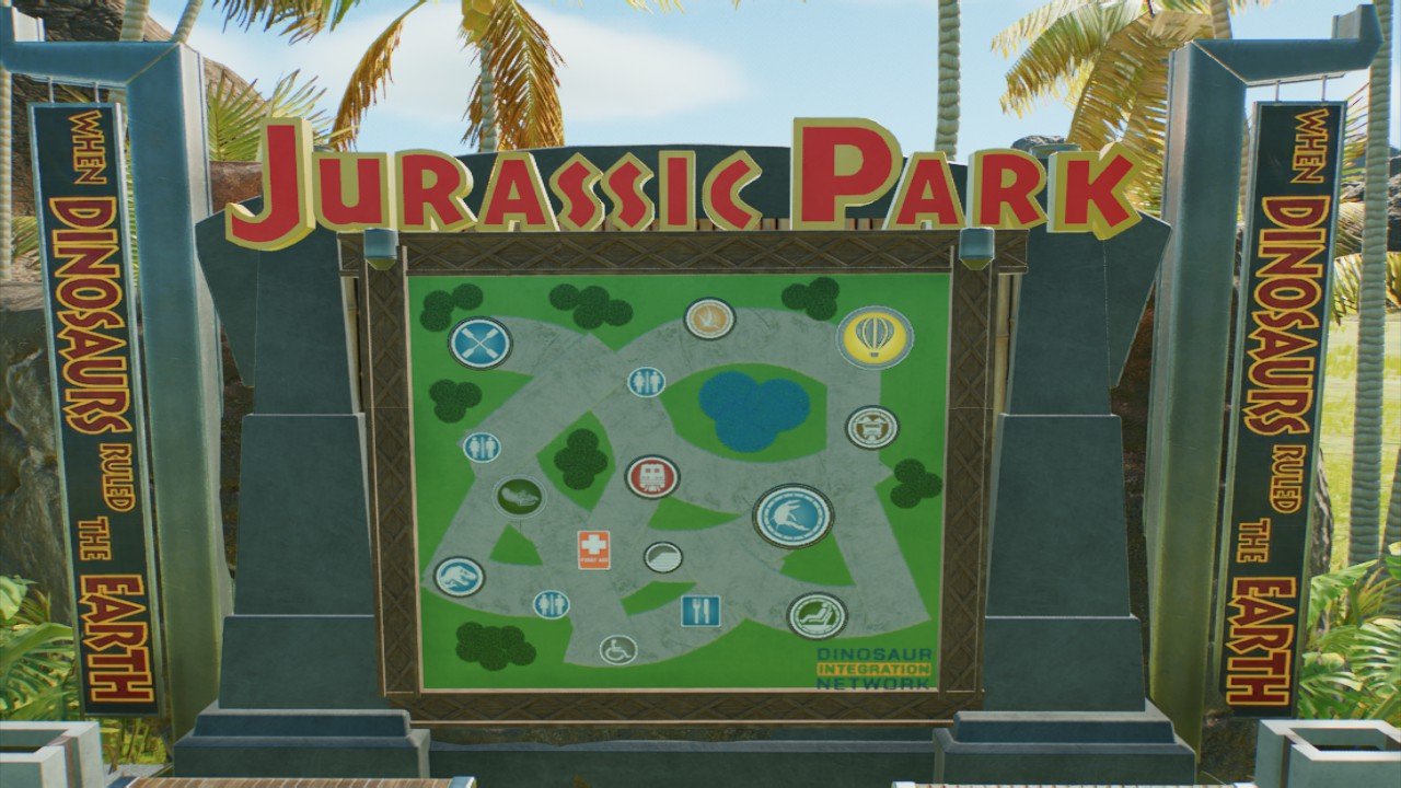 Jurassic Park Map Sign - Workshop - Jurassic World Evolution 3