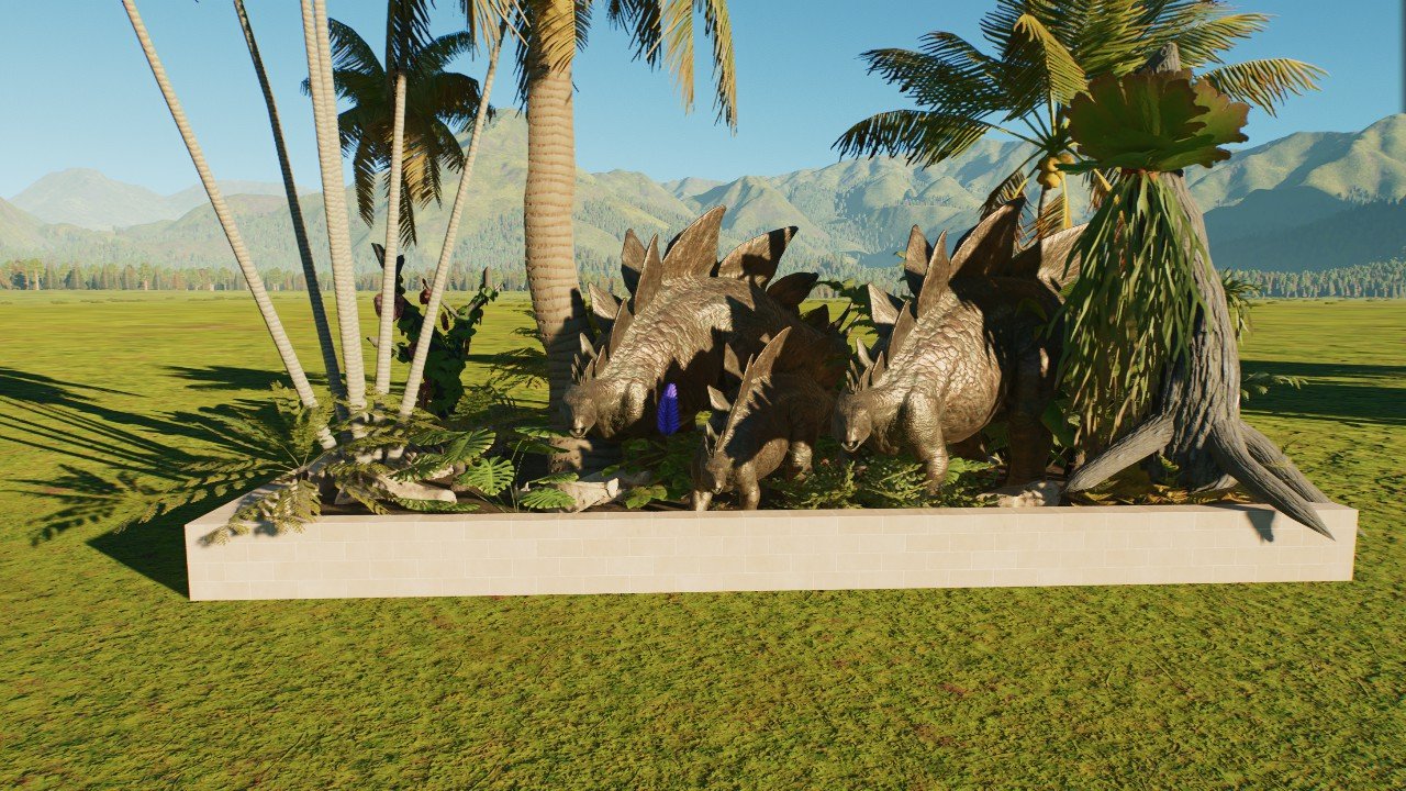 Stegosaurus family statue - Workshop - Jurassic World Evolution 3