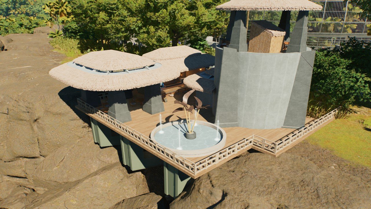 Cliff side rest area with bar - Workshop - Jurassic World Evolution 3