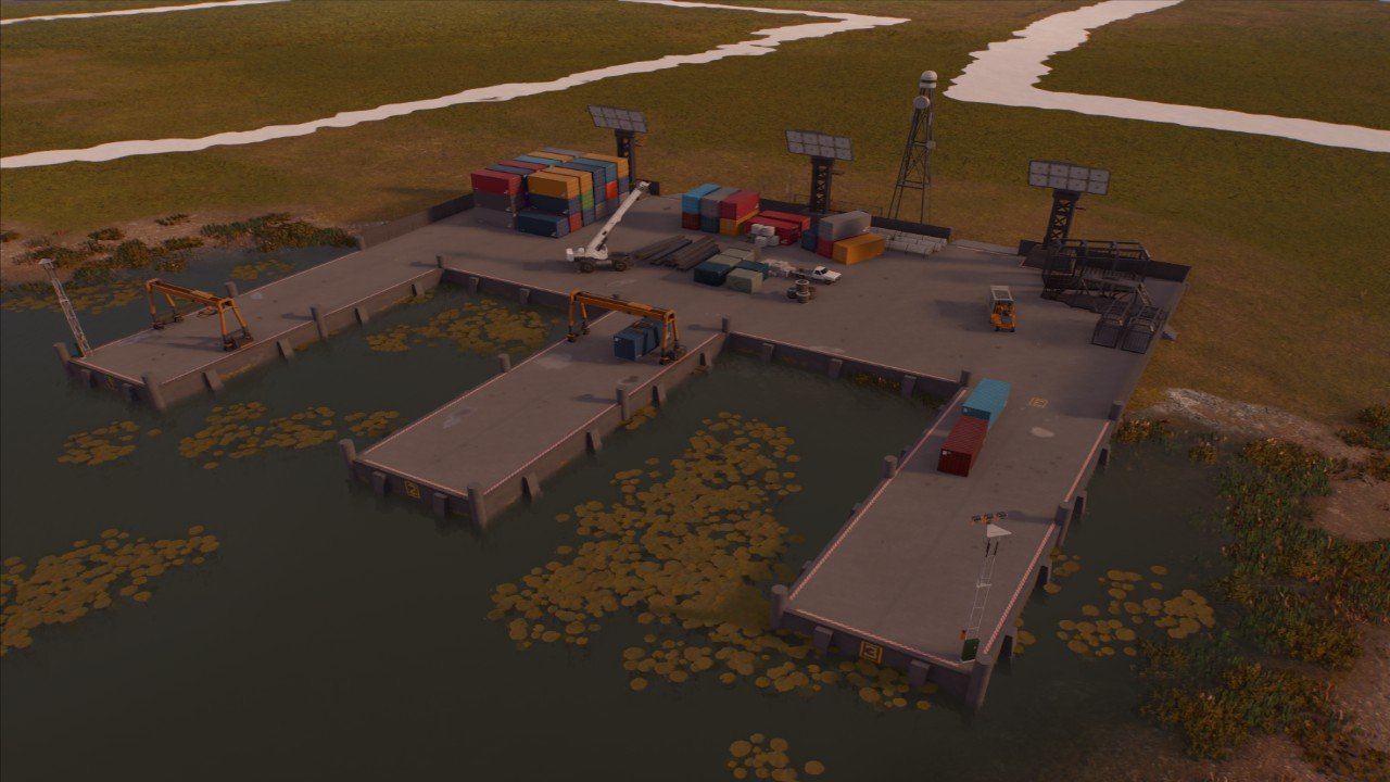 Small Port with 3 Piers Decorated - Workshop - Jurassic World Evolution 3