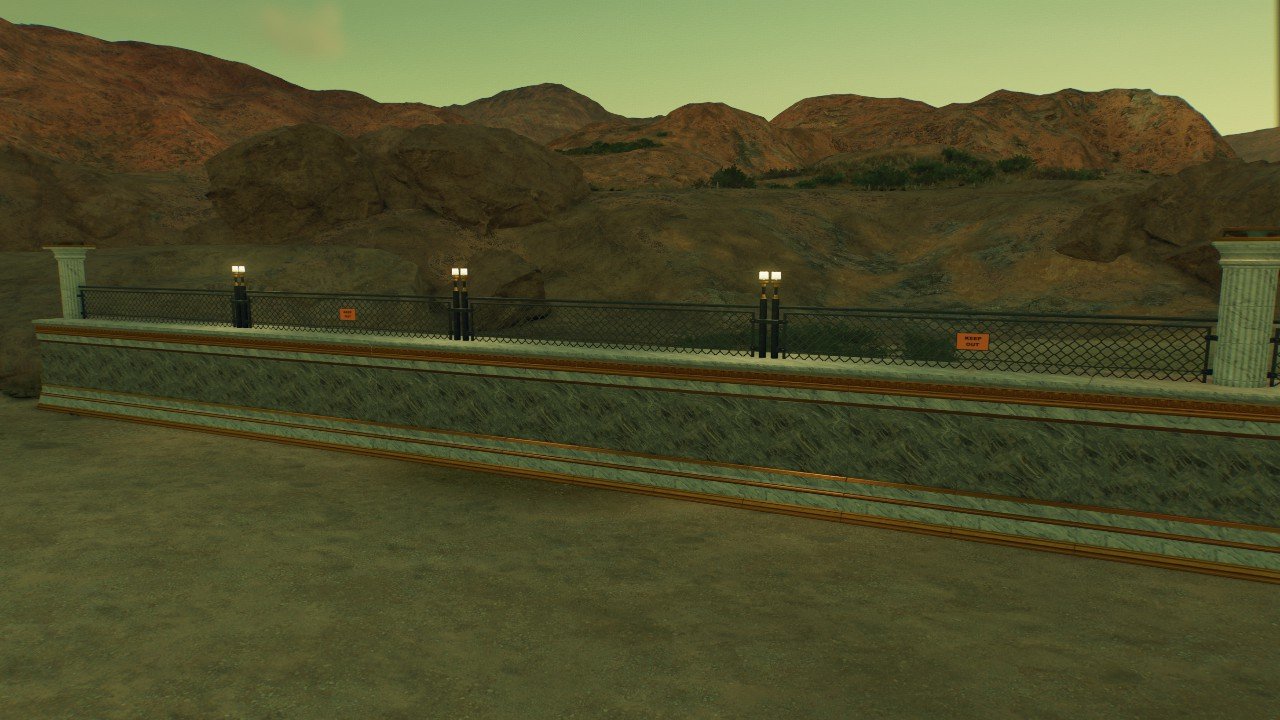 Marble wall-fence, with columns (short) - Workshop - Jurassic World ...