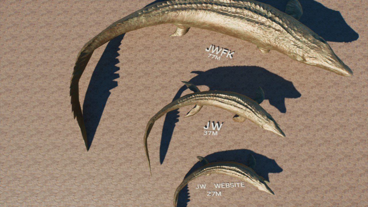 Accurate JW-JWFK Mosa Sizes - Workshop - Jurassic World Evolution 3