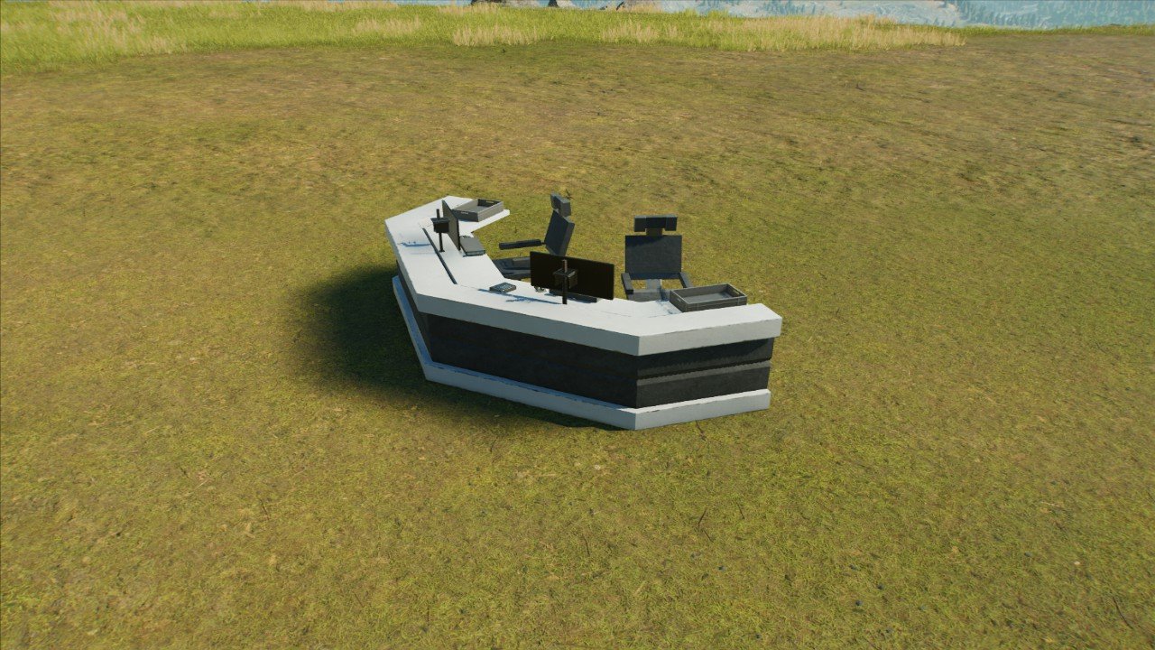 Office reception desk with chairs, PCs and monitors - Workshop ...