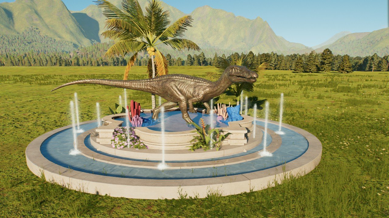 Baryonyx statue fountain - Workshop - Jurassic World Evolution 3