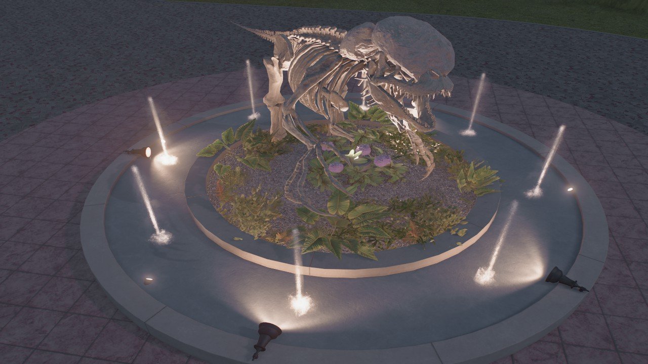 D rex sceleton fountain - Workshop - Jurassic World Evolution 3