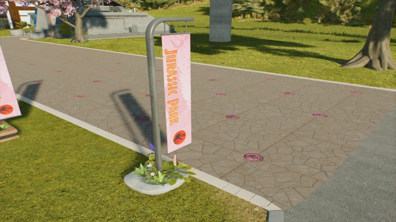 Pink Planter Sign With Rock - Workshop - Jurassic World Evolution 3