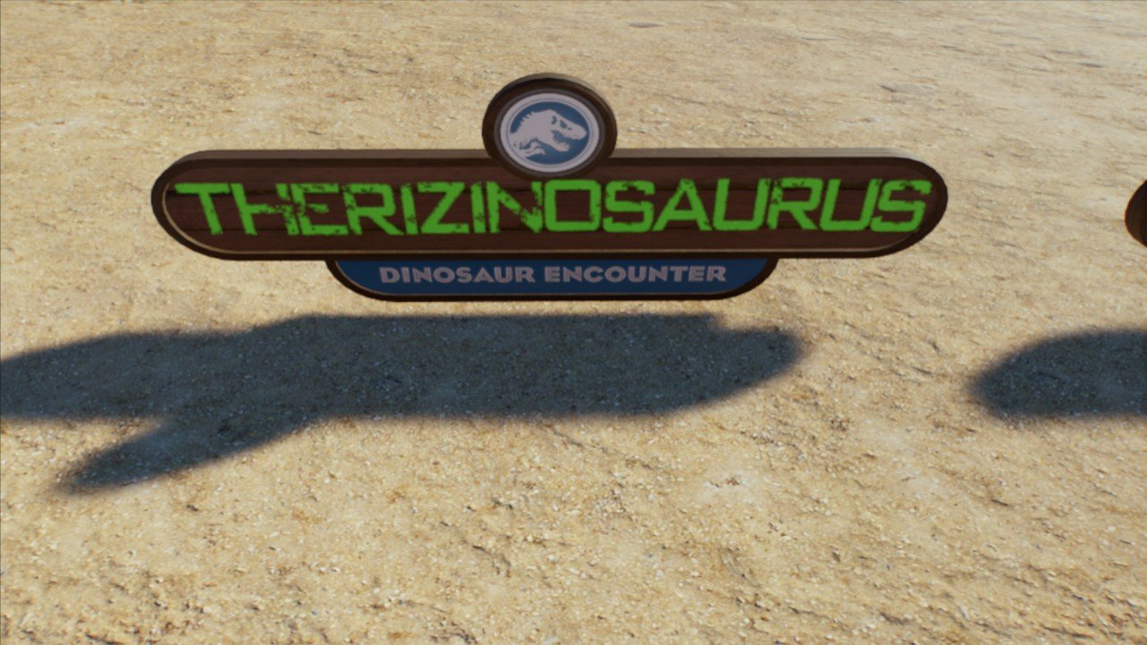 Therizinosaurus sign - Workshop - Jurassic World Evolution 3