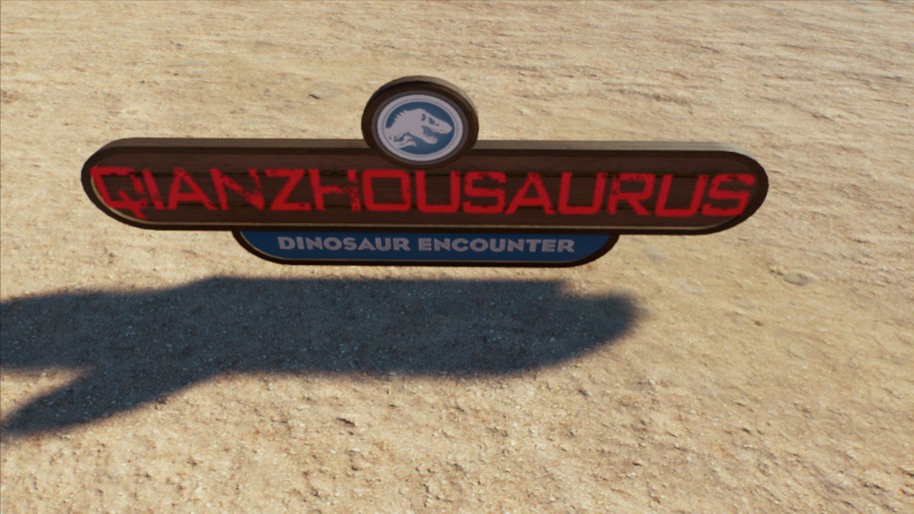 QIanzhousaurus sign - Workshop - Jurassic World Evolution 3