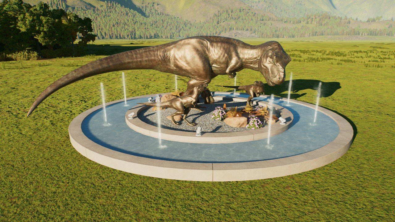 T rex family fountain - Workshop - Jurassic World Evolution 3