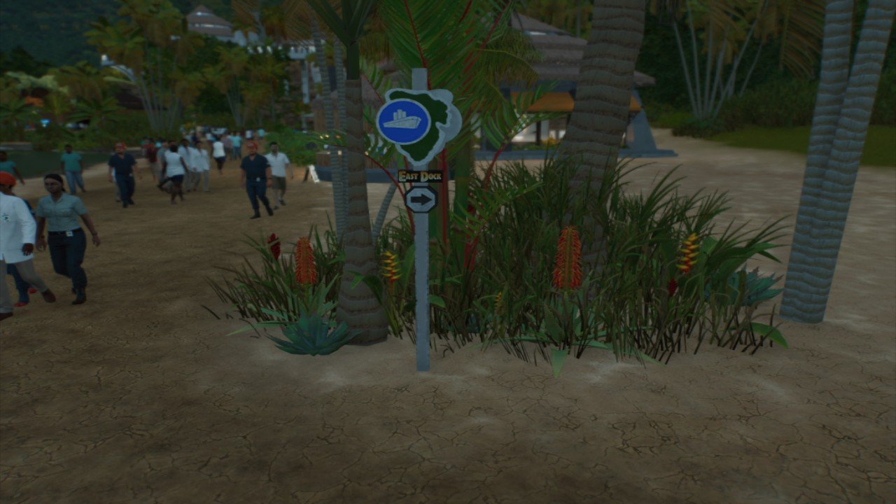 East Dock Sign With Jungle Foilage - Workshop - Jurassic World Evolution 3