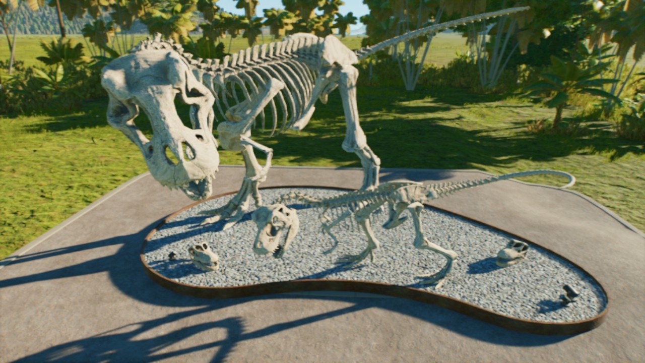 Adult and baby Rex statue - Workshop - Jurassic World Evolution 3
