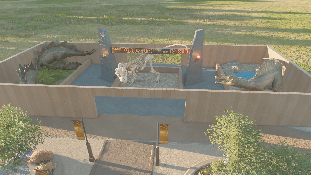 Museum entrance with displays - Workshop - Jurassic World Evolution 3