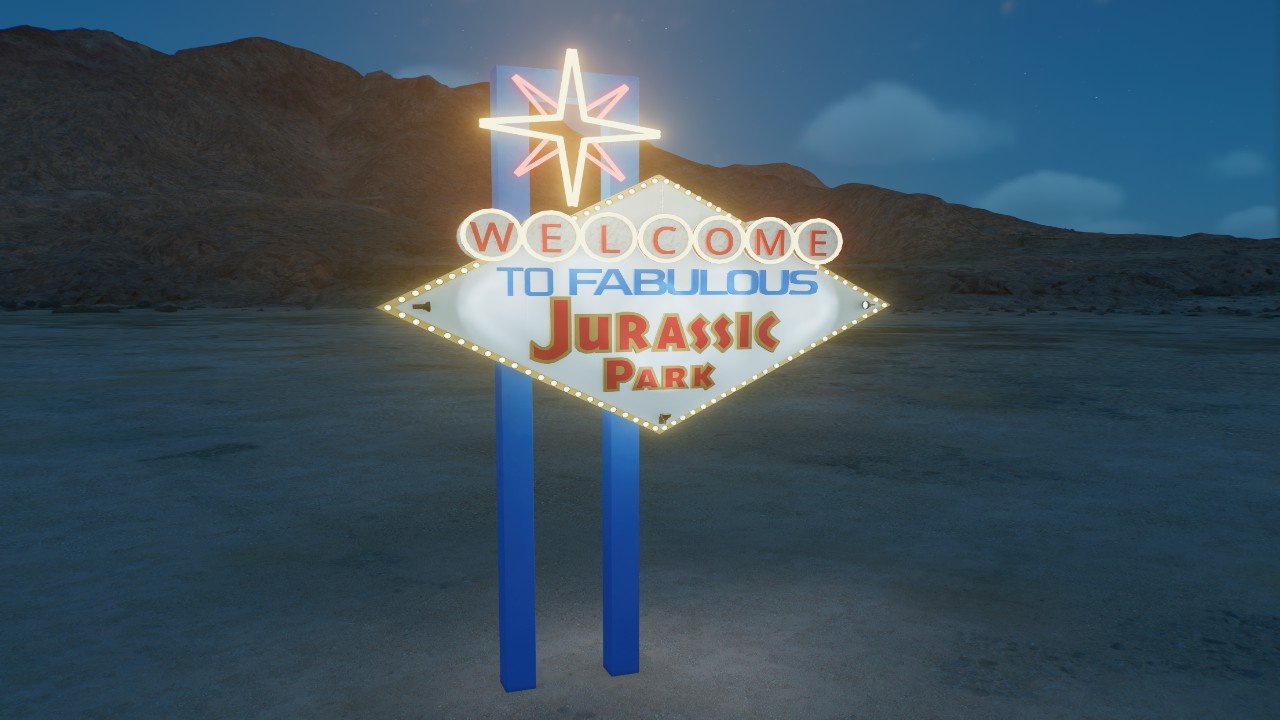 Jurassic Park Vegas Sign - Workshop - Jurassic World Evolution 3