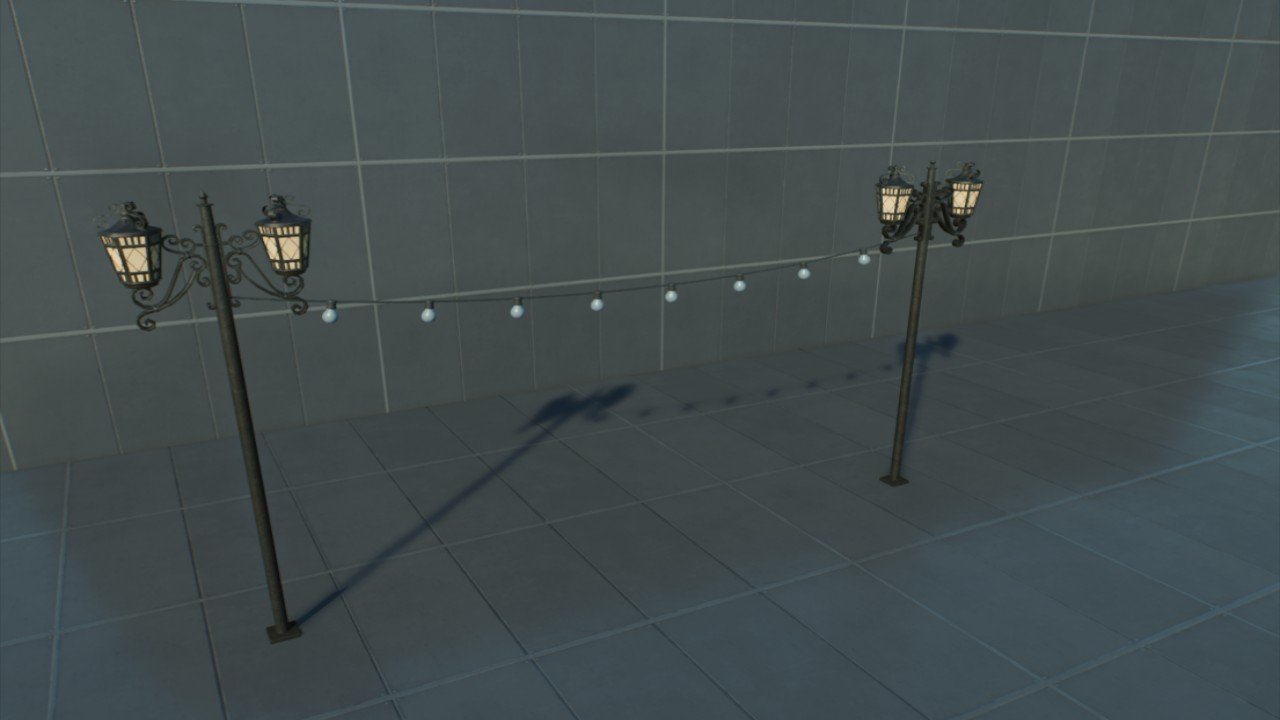 European Light String Lamp Posts V2 - Workshop - Jurassic World Evolution 3