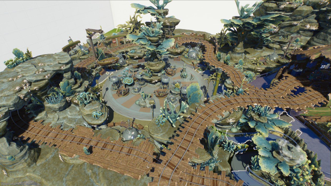 Aquatic Teacups & Train Set Flux - Planet Coaster 2 creation - Frontier ...
