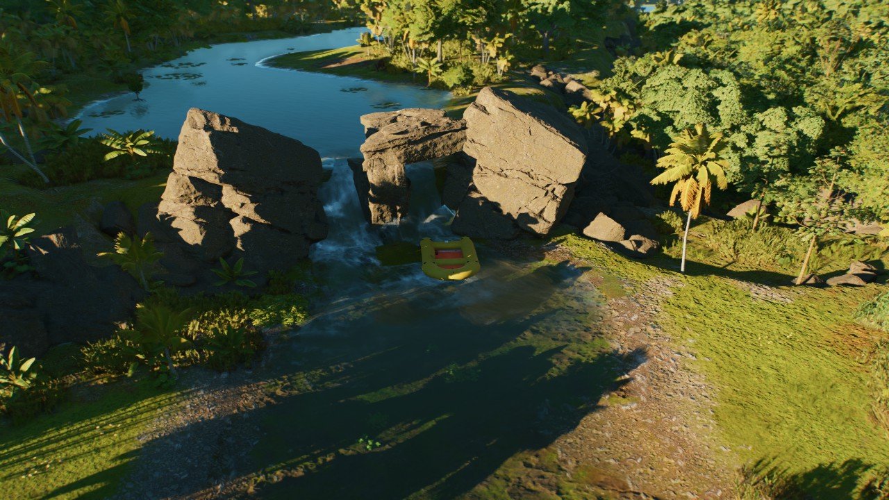 River raft Rocks - Jurassic World Evolution 3 creation - Frontier Workshop