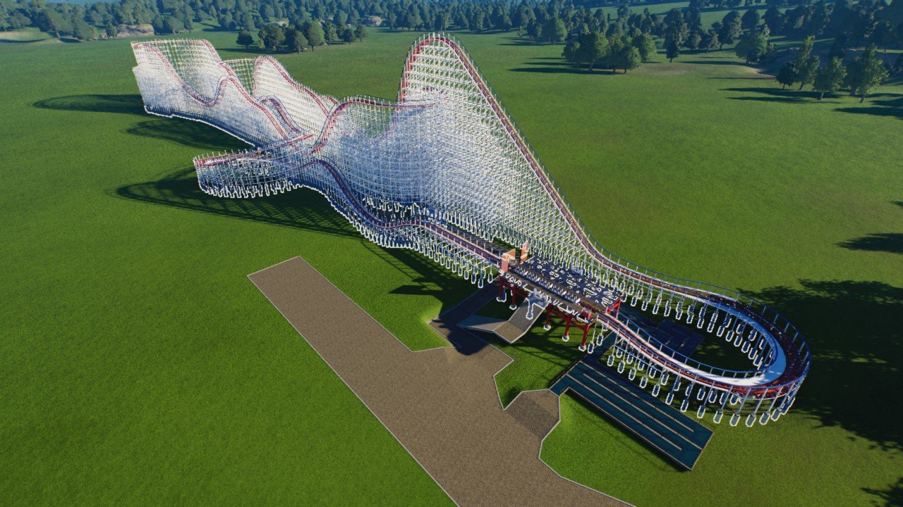 Freedom Flyer - Planet Coaster 2 creation - Frontier Workshop