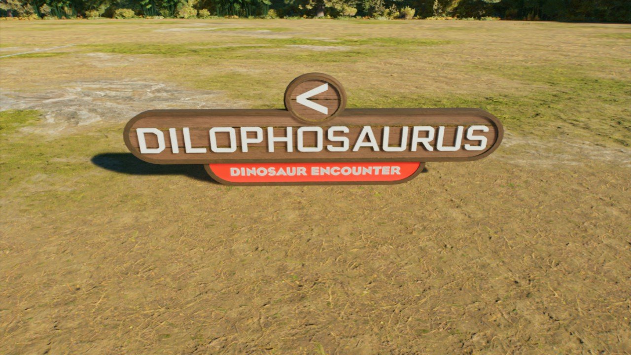 Dilophosaurus Directory Sign - Workshop - Jurassic World Evolution 3