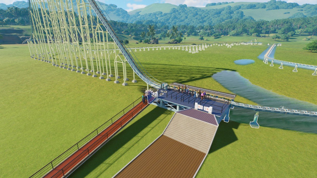 Tiki tide twirl - Planet Coaster 2 creation - Frontier Workshop