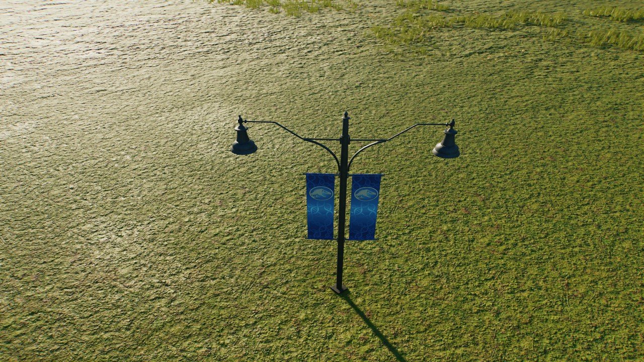 Double Lamp Post (blue) - Workshop - Jurassic World Evolution 3