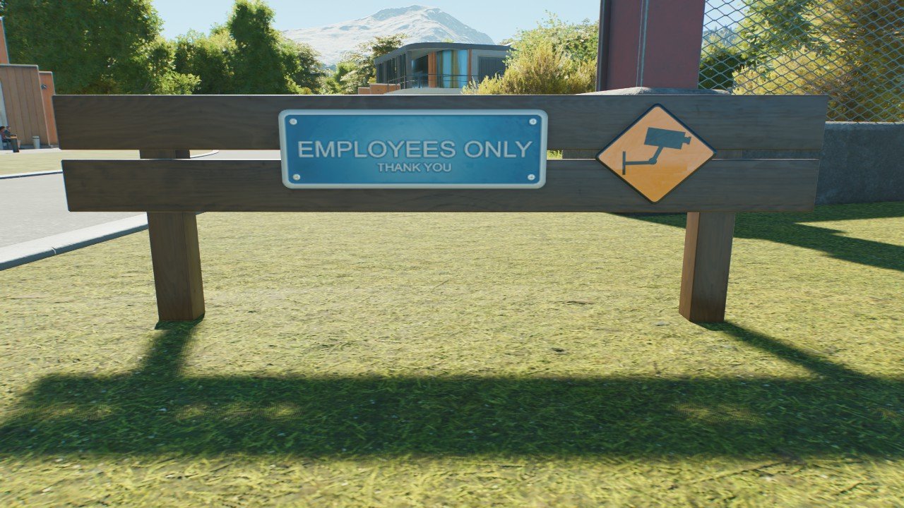 Staff only sign - Workshop - Jurassic World Evolution 3