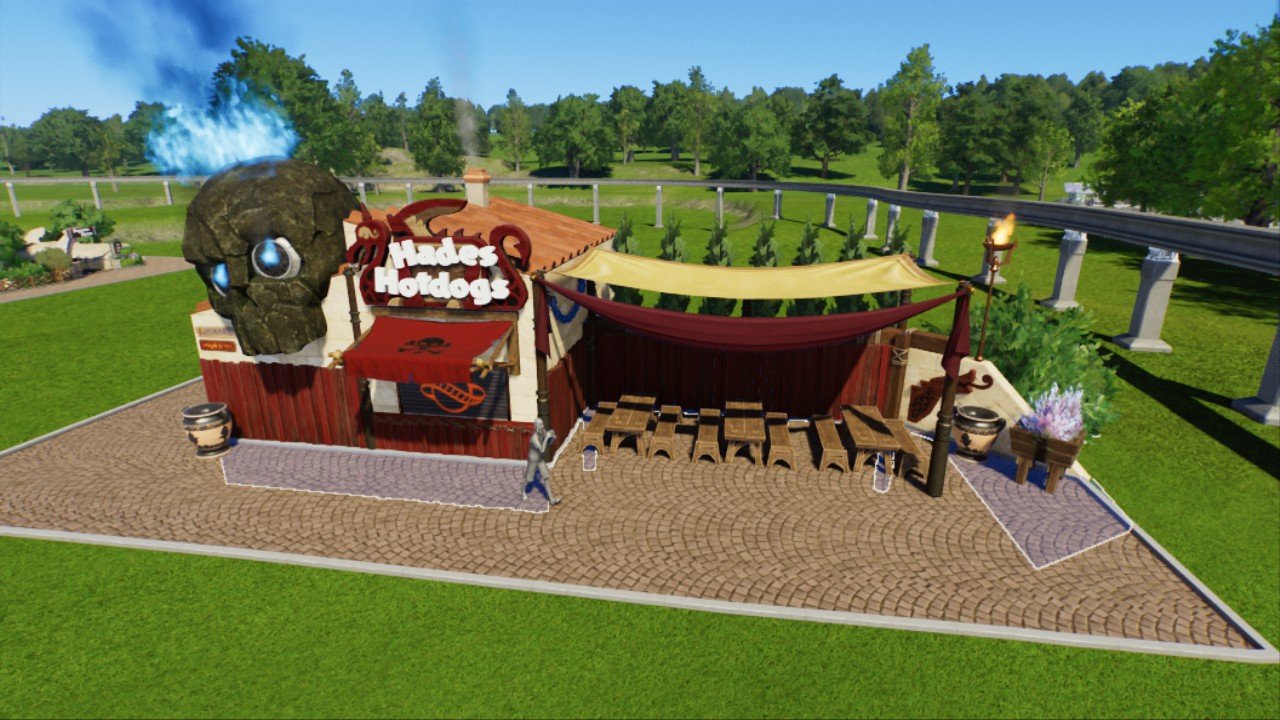 Hades Hotdogs - Planet Coaster 2 creation - Frontier Workshop