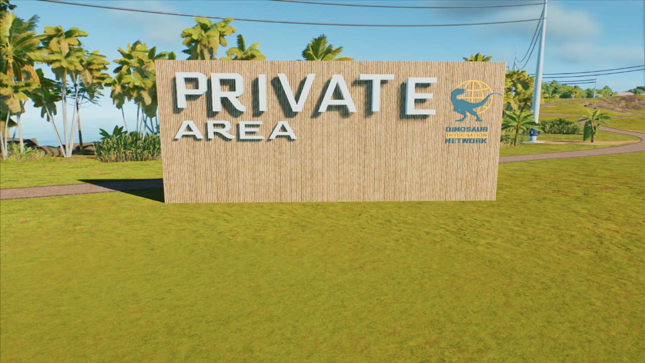 PRIVATE AREA SIGN - Workshop - Jurassic World Evolution 3