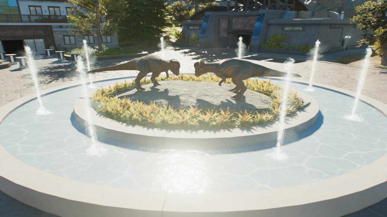 Fighting Pachycephalosaurs Fountain - Workshop - Jurassic World Evolution 3