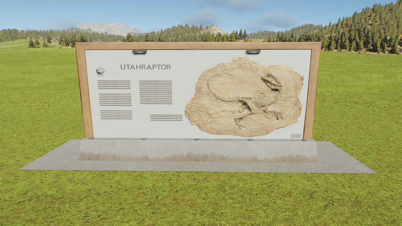 Utahraptor Info Sign - Workshop - Jurassic World Evolution 3