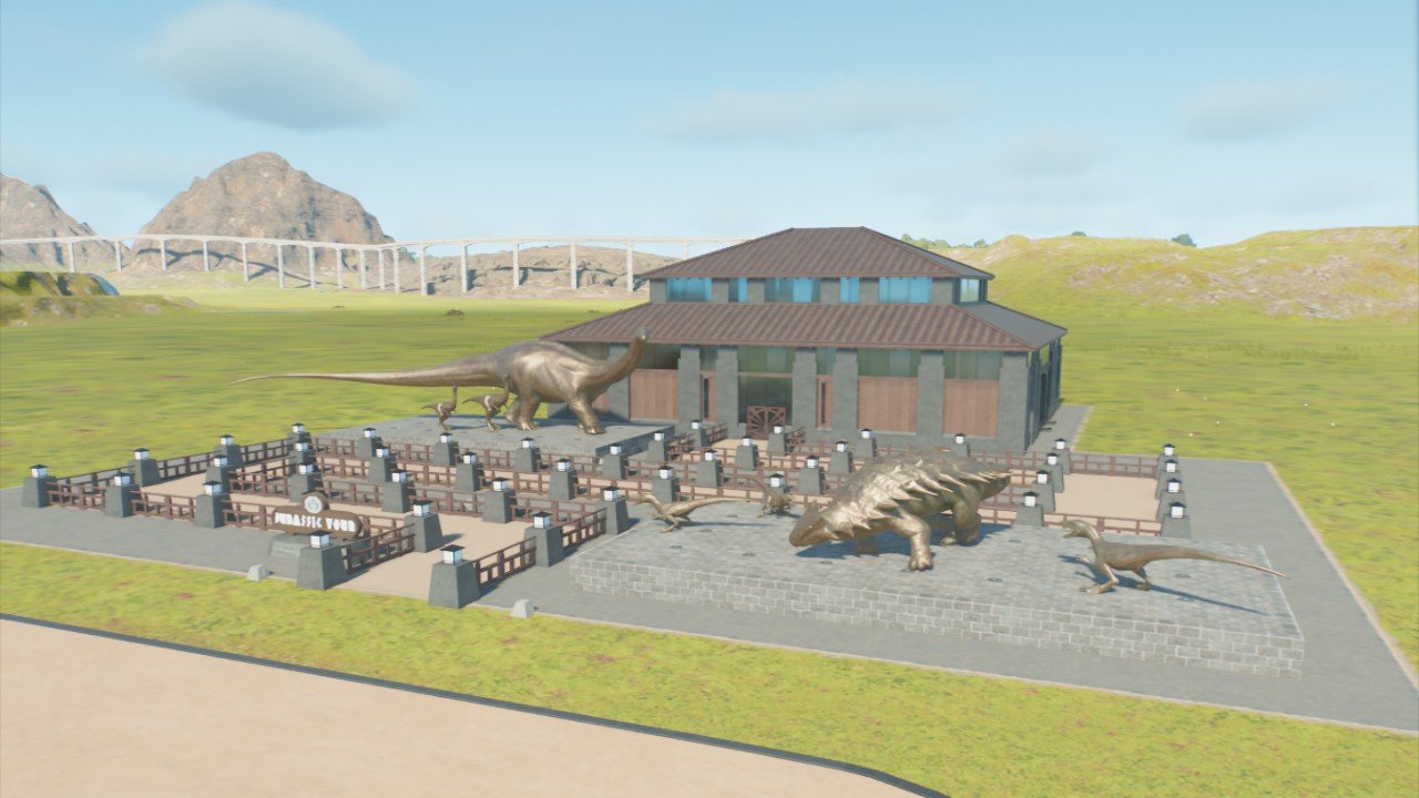 Jurassic Tour with queue line and statues - Workshop - Jurassic World ...