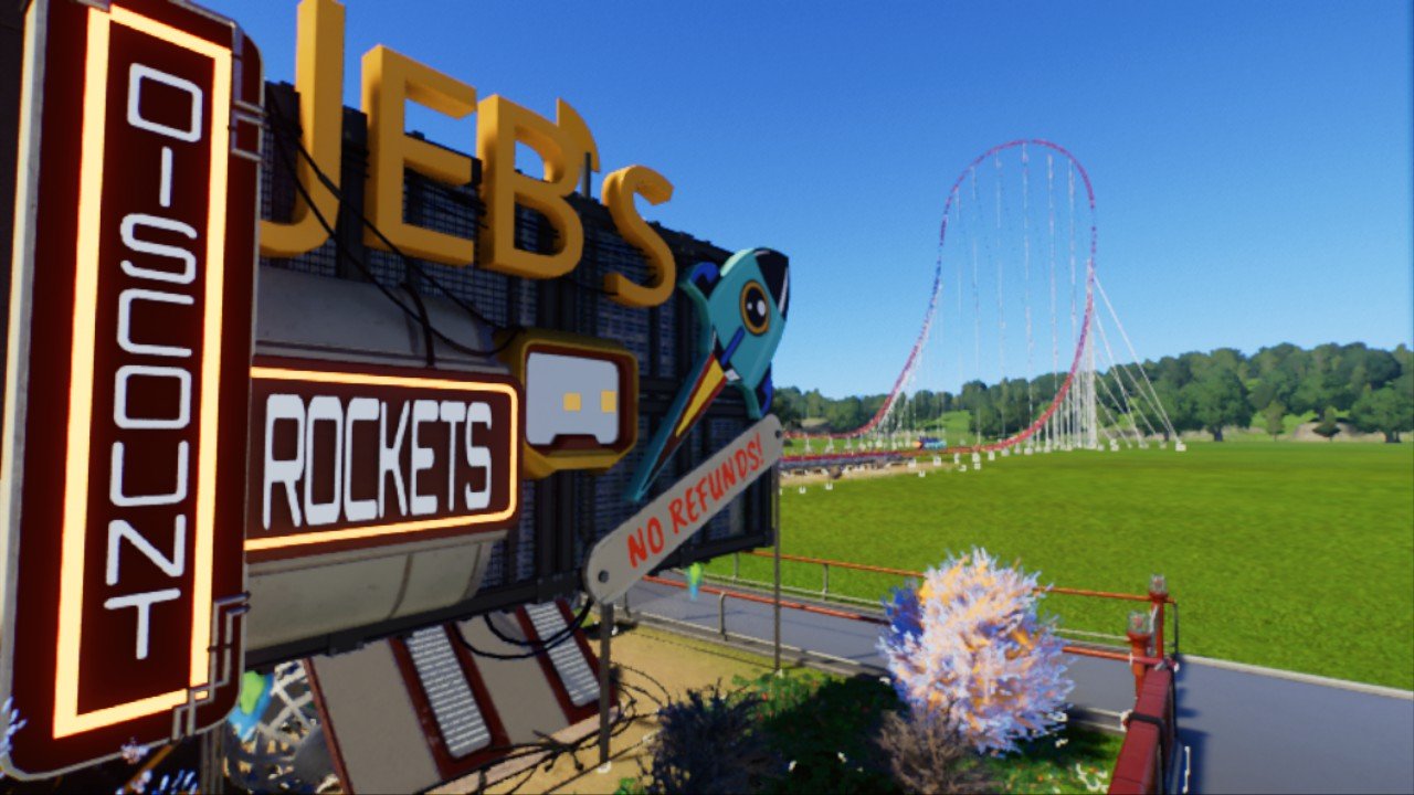 Jeb's Discount Rocket Ride - Planet Coaster 2 creation - Frontier Workshop