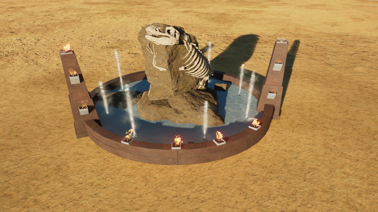 FONTAIN - ROCK FOSSIL - Workshop - Jurassic World Evolution 3