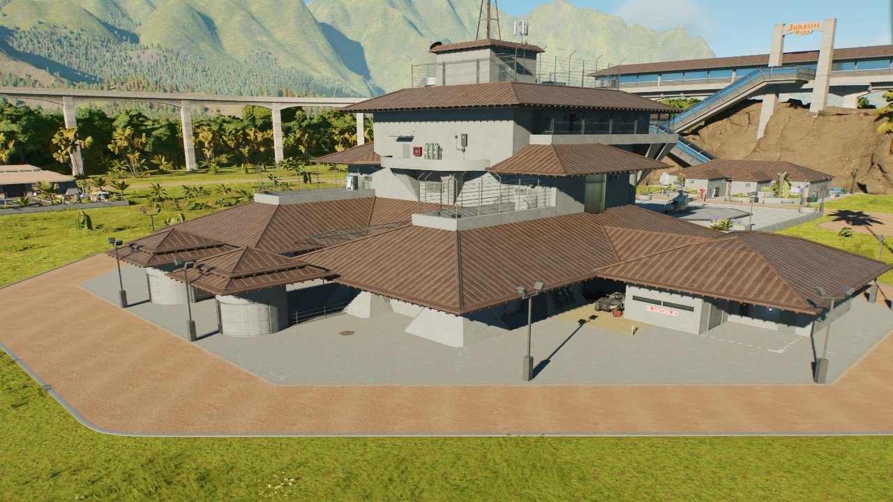 Jurassic park era heavy security park entrance - Workshop - Jurassic ...