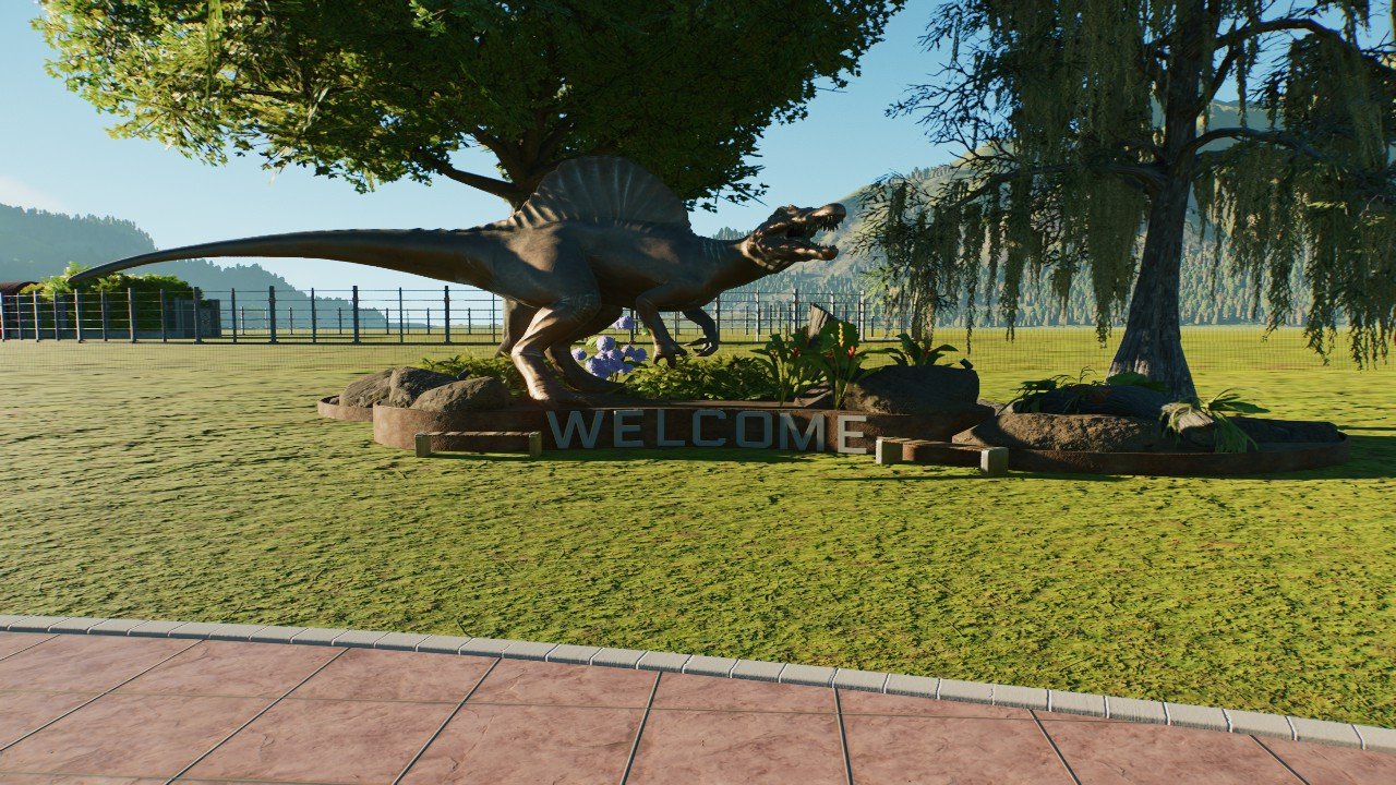 Spinosaurus Welcome Sign - Workshop - Jurassic World Evolution 3